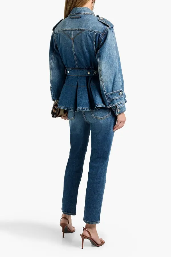 Alexander McQueen Ruffled Denim Jacket