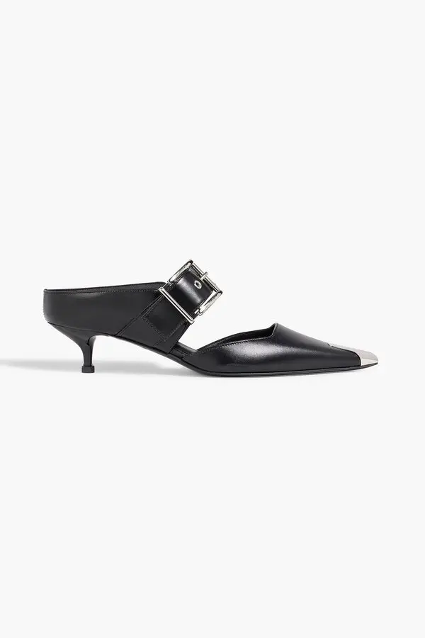 Alexander McQueen Punk Buckled Leather Mules