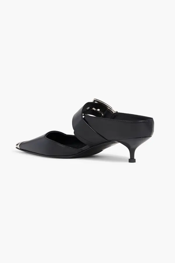 Alexander McQueen Punk Buckled Leather Mules