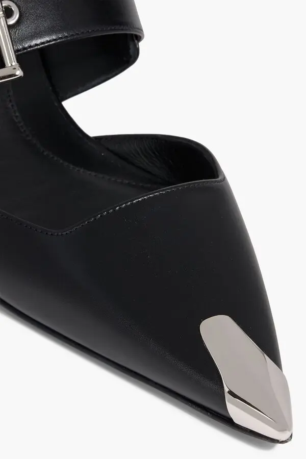Alexander McQueen Punk Buckled Leather Mules