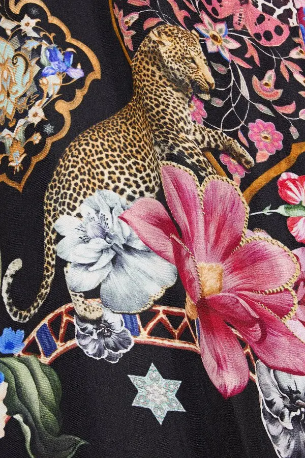 Camilla One-shoulder Crystal-embellished Printed Silk Twill Maxi Dress
