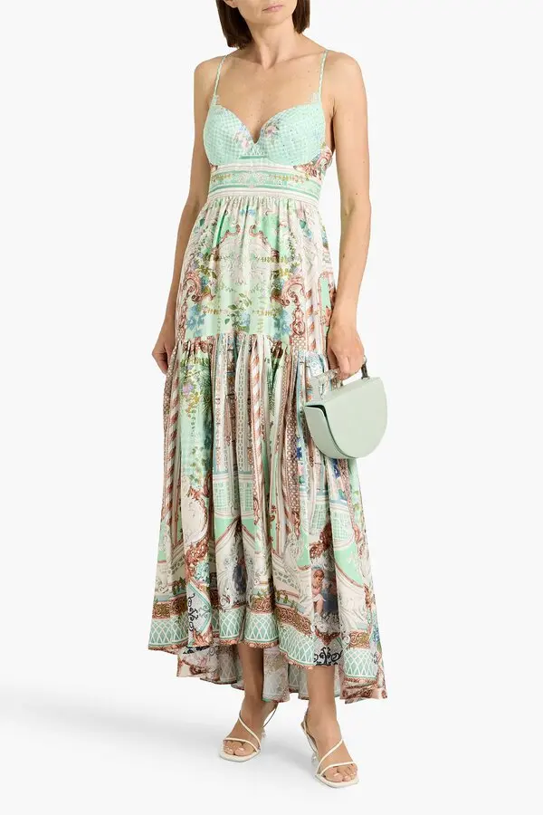 Camilla Embellished Printed Silk Maxi Dress