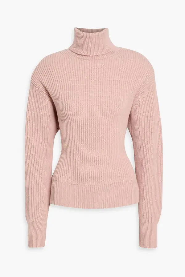 Stella McCartney Ribbed Woolblend Turtleneck Sweater - Blush