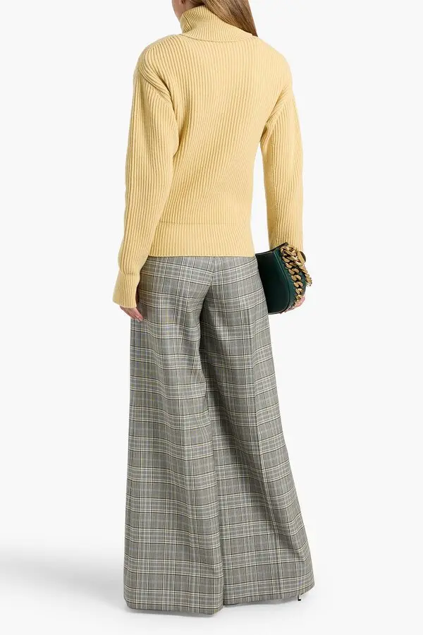 Stella McCartney Ribbed Wool-blend Turtleneck Sweater - Mustard