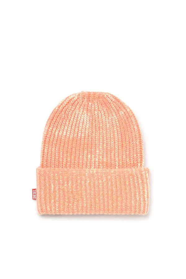 DIESEL® Beanie In Brushed Wool Blend - Orange