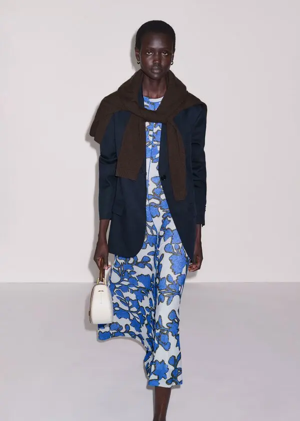 ME+EM Shadow Paradise Print Ruched Maxi Dress