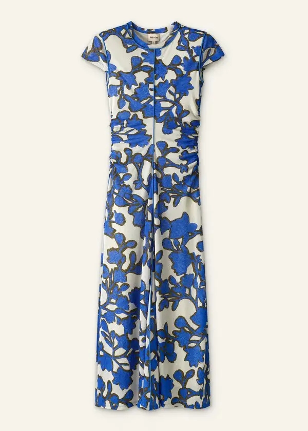 ME+EM Shadow Paradise Print Ruched Maxi Dress