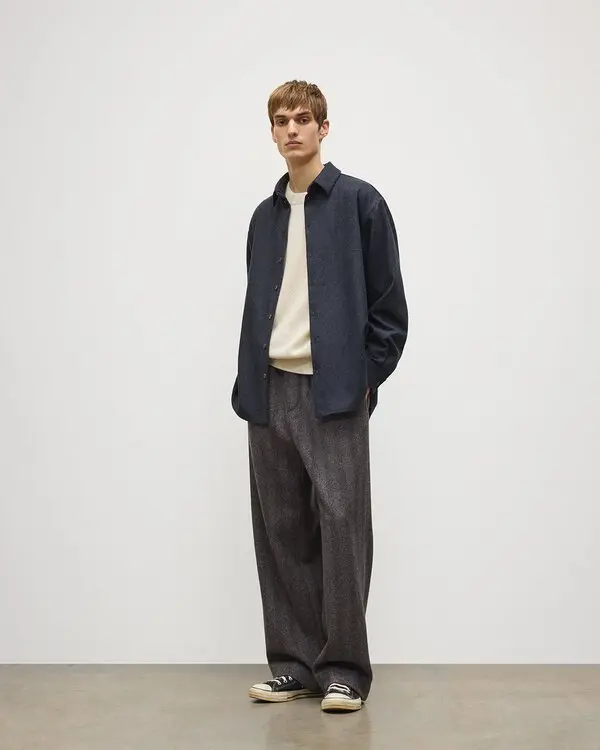 Johnstons Of Elgin Corrie Lean & Abisso Twill Overshirt - Grey