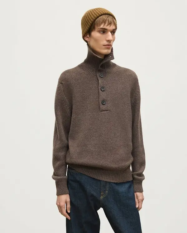Johnstons Of Elgin Dougla Button Neck Cahmere Jumper