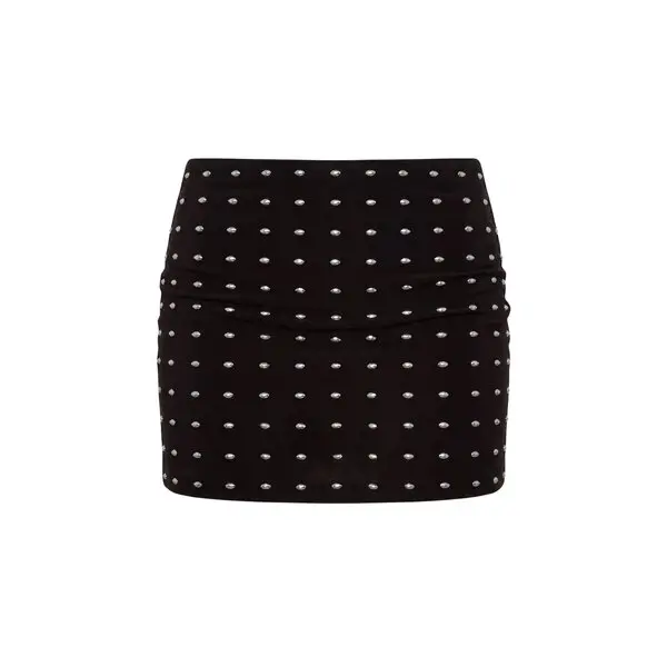 KHELA THE LABEL Embellished Studded Mini Skort - Black