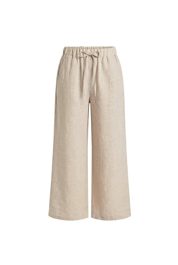 JAMES LAKELAND Neutrals Linen Blend Drawstring Trousers - Beige