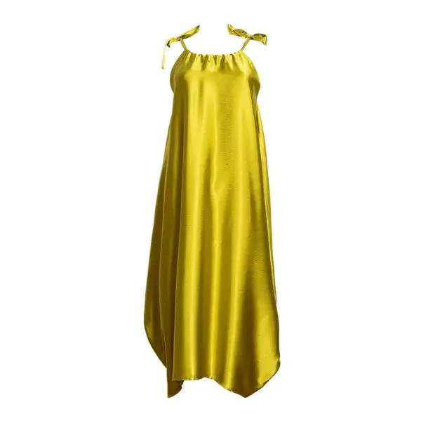 BIANCA POPP Semiballoon Dress With Ribbon Ties - Yellow
