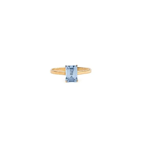 MARTELIÈ Ring, Synthetic Aquamarine, Rectangular Cut - Gold