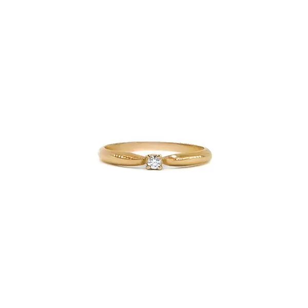 MARTELIÈ Solitaire Ring With Brilliant-cut Synthetic Diamond - Gold
