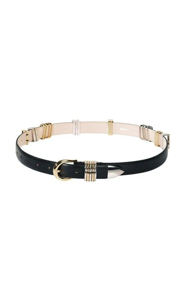 DEHANCHE Hollyhock Leather Belt With Ring Adornments