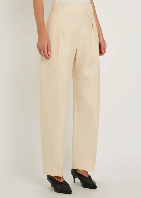 Khaite Somera Wool And Silk-blend Trousers