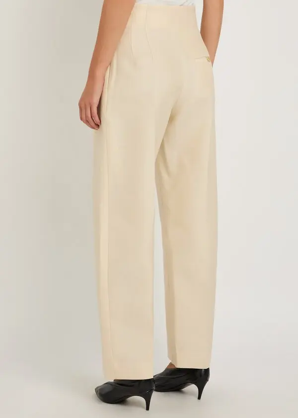 Khaite Somera Wool And Silk-blend Trousers
