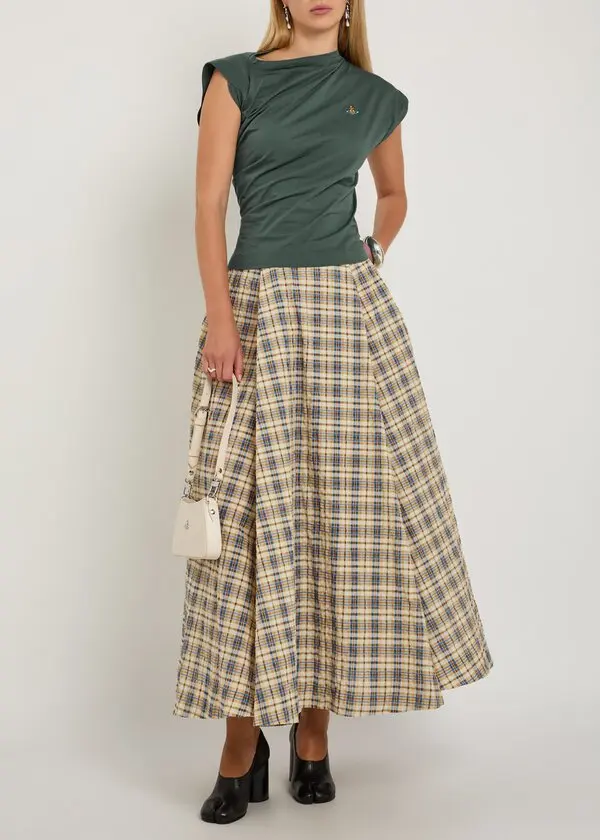 VIVIENNE WESTWOOD Asymmetric Draped Cotton T-shirt - Green