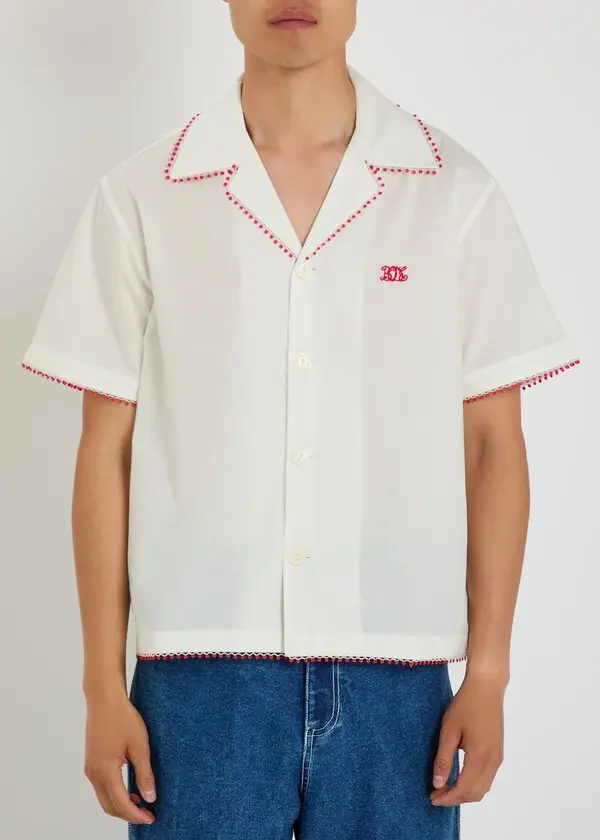 BODE Redbud Logo-embroidered Cotton-poplin Shirt