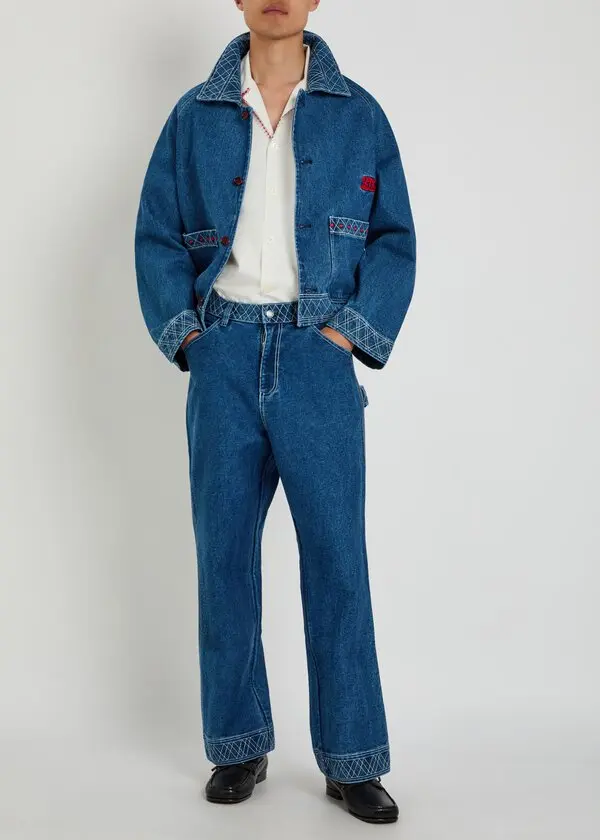 BODE Redbud Logo-embroidered Cotton-poplin Shirt