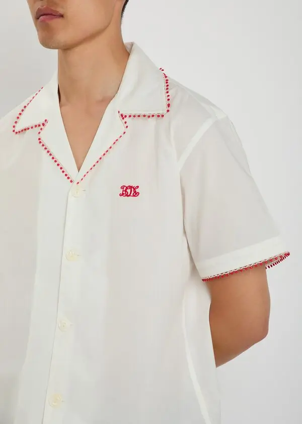 BODE Redbud Logo-embroidered Cotton-poplin Shirt