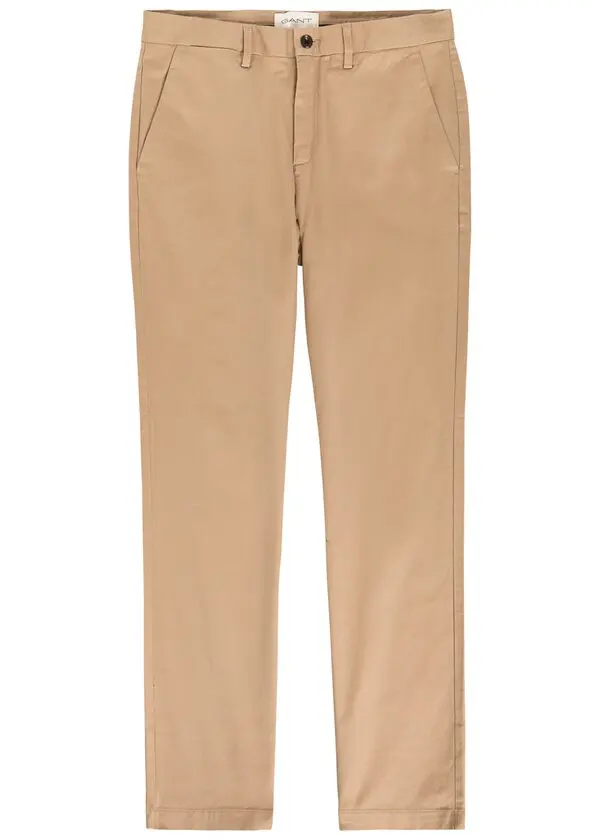Gant Straight-leg Stretch-cotton Chinos - Khaki