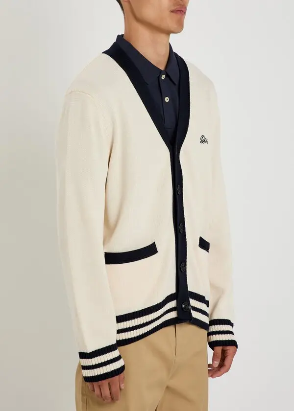 Gant Logo-embroidered Cotton-knit Cardigan