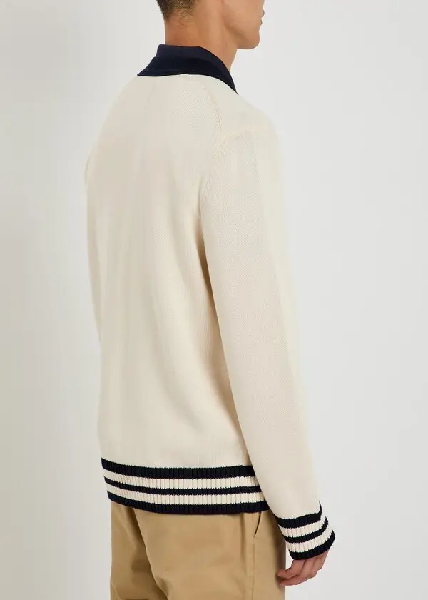 Gant Logo-embroidered Cotton-knit Cardigan