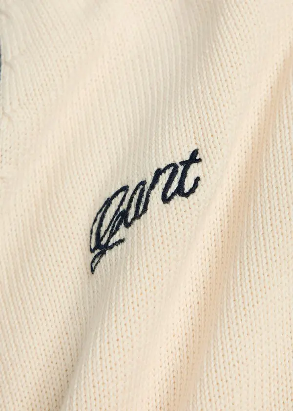 Gant Logo-embroidered Cotton-knit Cardigan