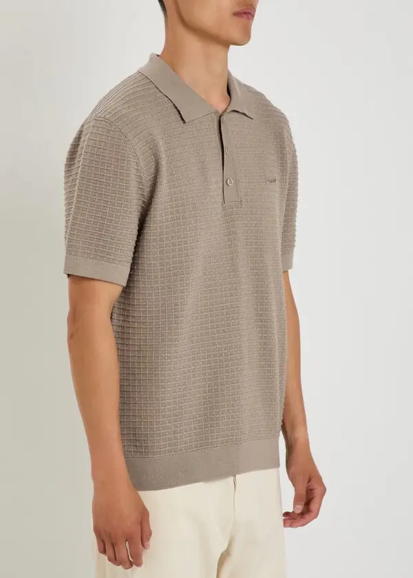 Gant Textured-knit Cotton Polo Shirt