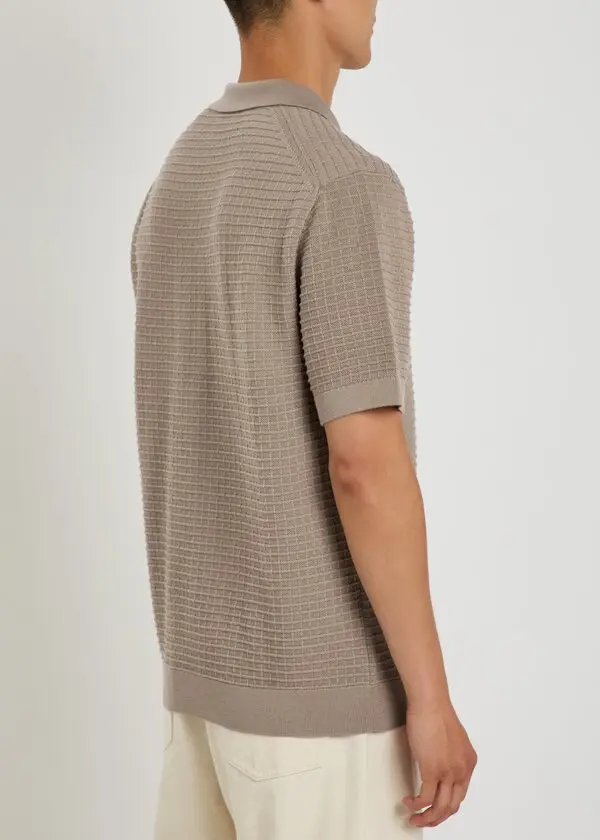 Gant Textured-knit Cotton Polo Shirt