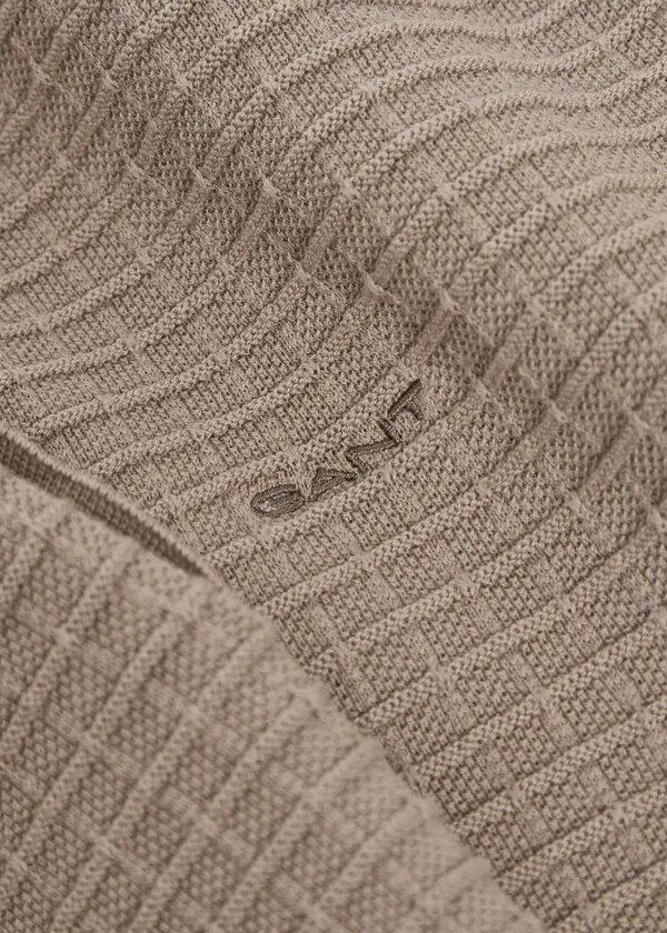 Gant Textured-knit Cotton Polo Shirt