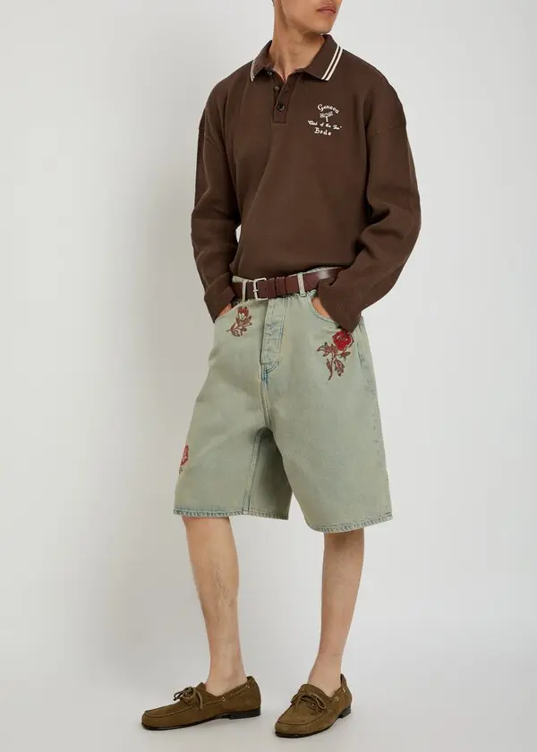 BODE Geneva Logo-embroidered Waffle Polo Shirt
