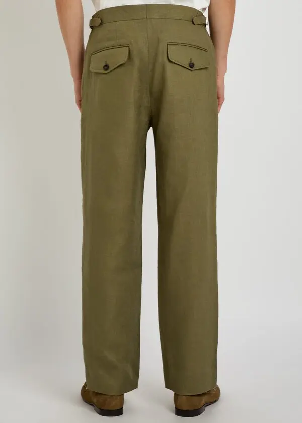 BODE Straight-leg Linen Trousers