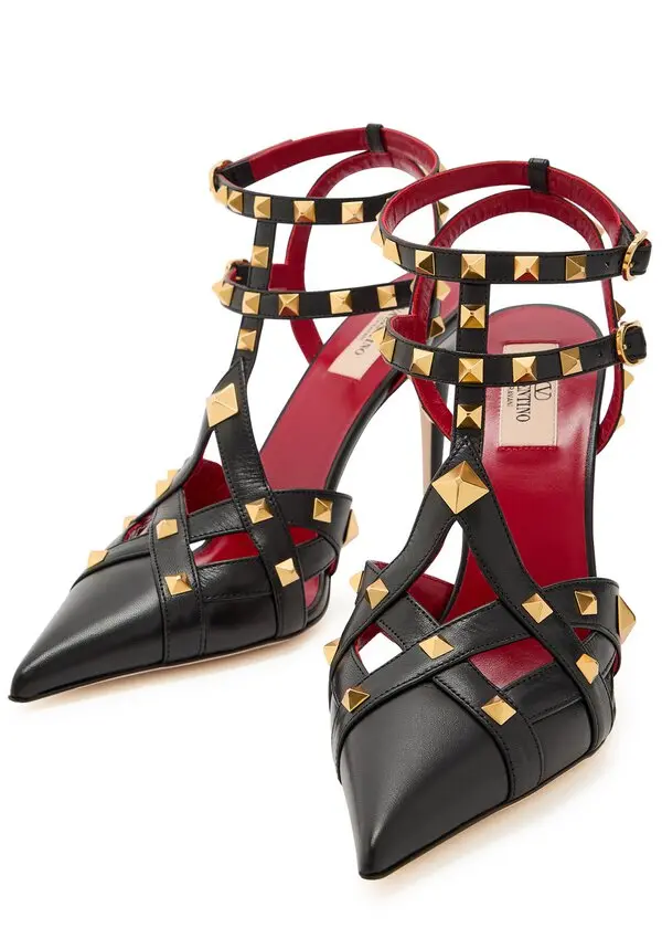 Valentino Garavani Studdy 100 Embellished Leather Sandals