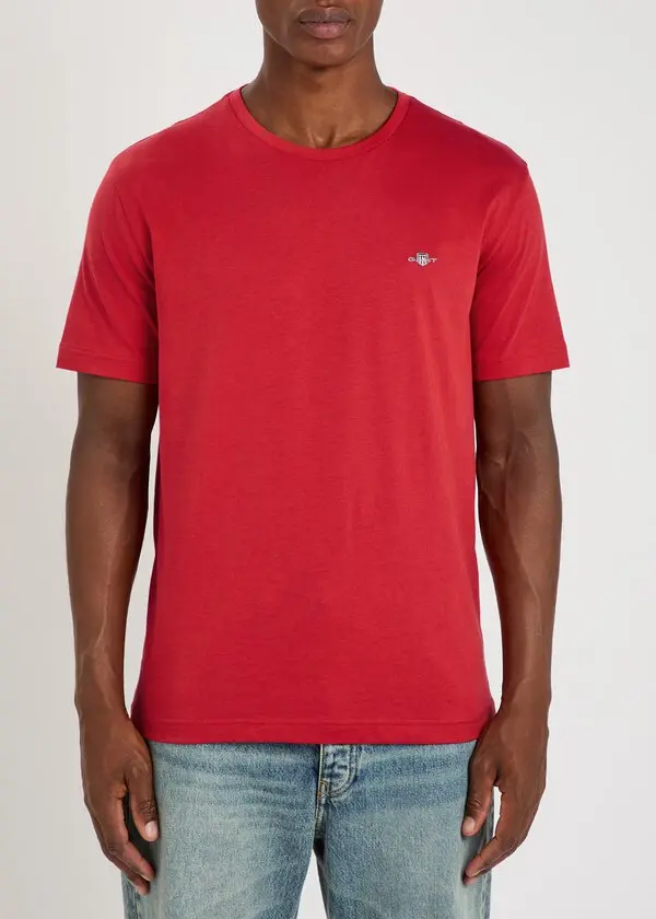 Gant Logo-embroidered Cotton T-shirt