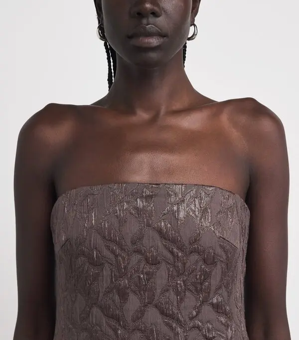Camilla And Marc Strapless Textured Jacquard Midi Dress
