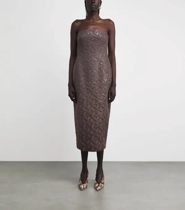 Camilla And Marc Strapless Textured Jacquard Midi Dress