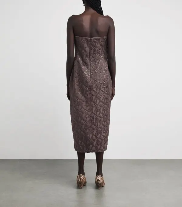 Camilla And Marc Strapless Textured Jacquard Midi Dress
