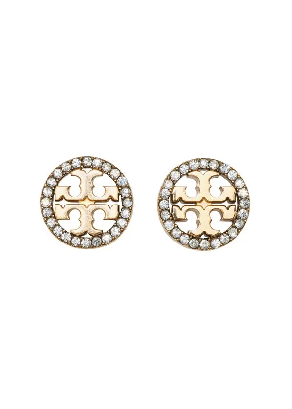Tory Burch Pavé Crystal Necklace And Earring Set - Gold