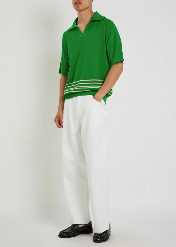 BODE Bentgrass Logo-embroidered Cotton-knit Polo Shirt