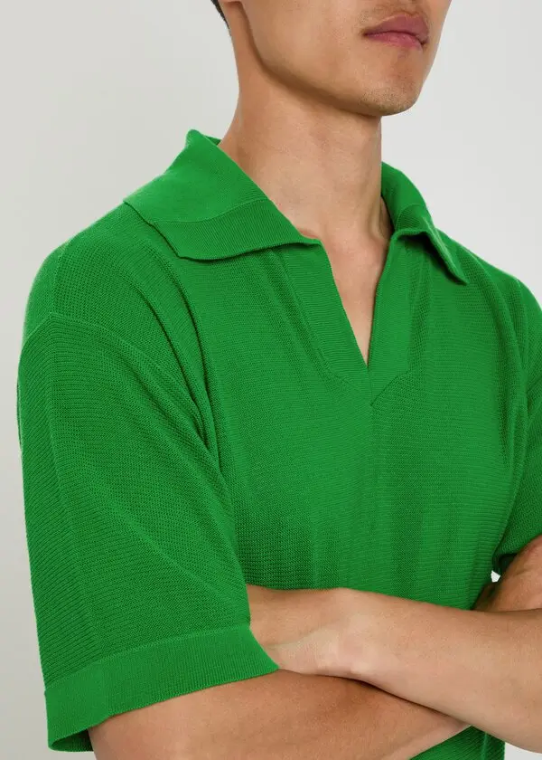 BODE Bentgrass Logo-embroidered Cotton-knit Polo Shirt