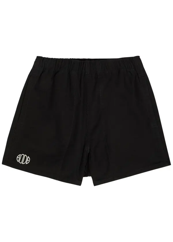 BODE Field Logo-embroidered Cotton-twill Shorts - Black
