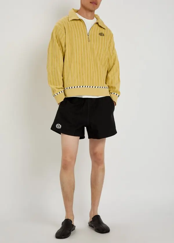 BODE Field Logo-embroidered Cotton-twill Shorts - Black