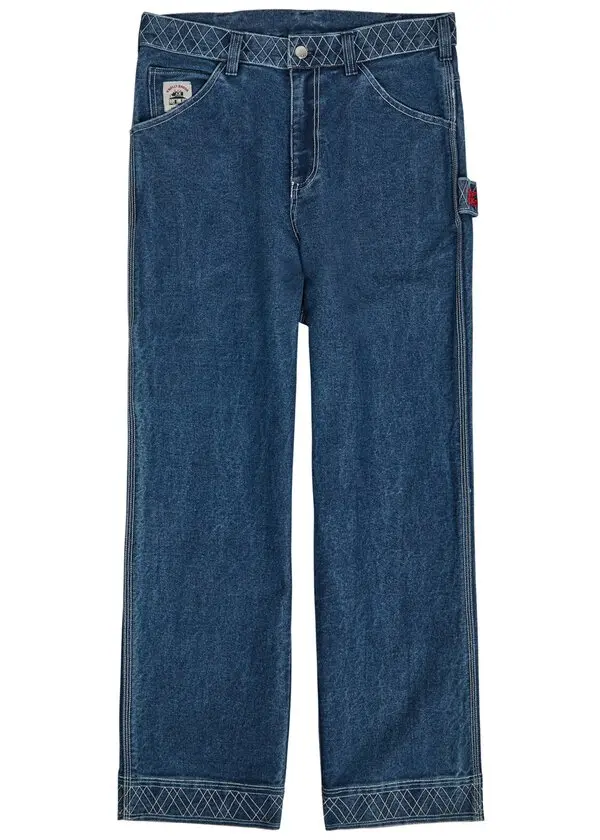 BODE Knolly Embroidered Straight-leg Jeans - Indigo