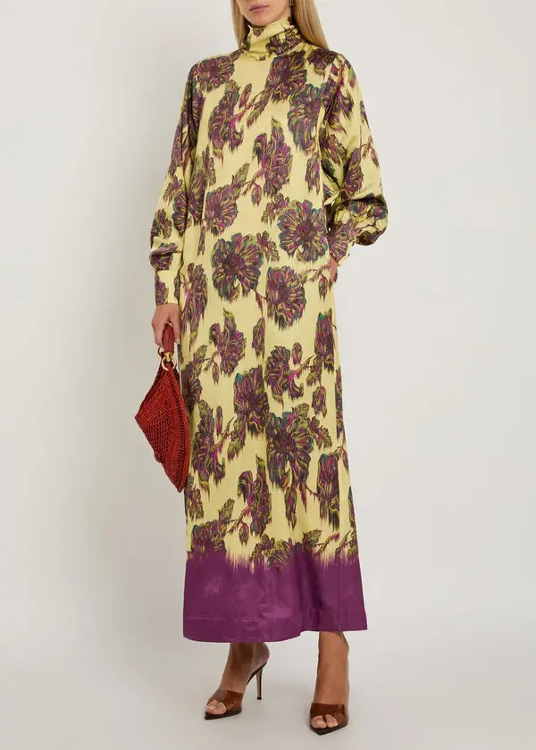 ALEMAIS Alémais Floral Jacquard Midi Dress - Multicoloured