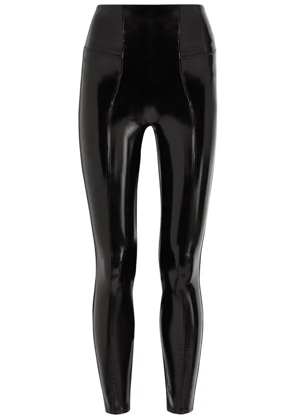 Spanx Panelled Faux Patent Leather Leggings