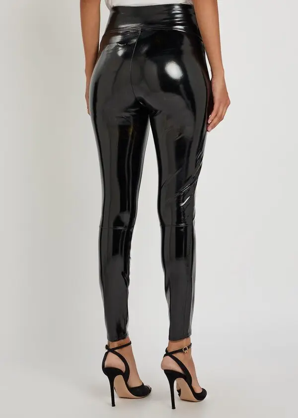 Spanx Panelled Faux Patent Leather Leggings