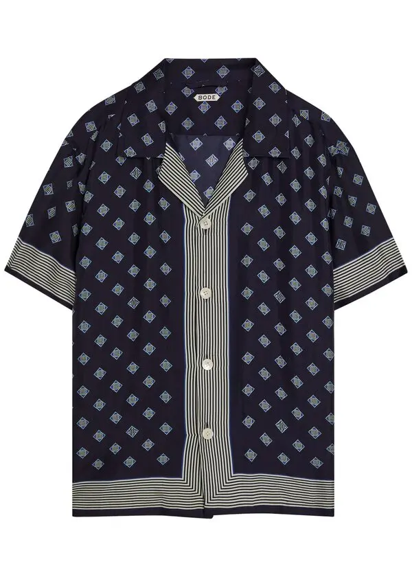 BODE Foyer Printed Silk Shirt