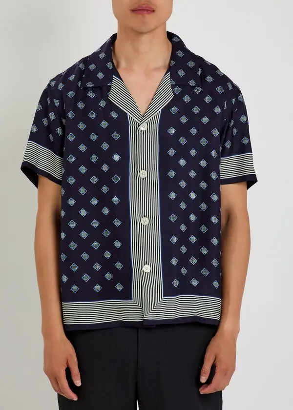 BODE Foyer Printed Silk Shirt